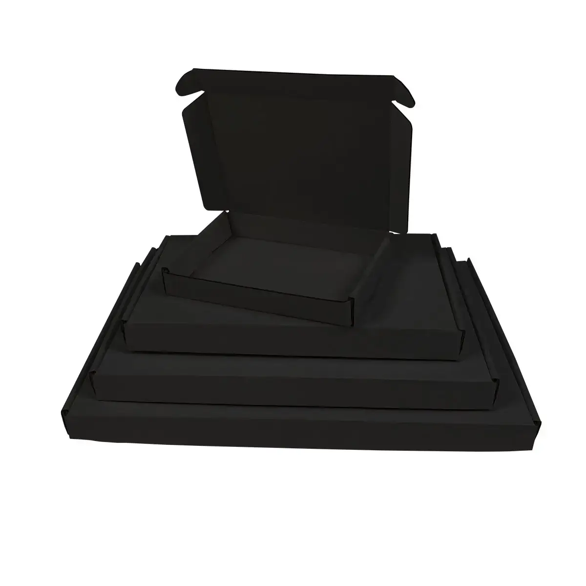 Letterbox box black with flap - PurePack